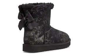UGG Mini Bailey Bow Glimmer Boots - Black