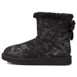 UGG Mini Bailey Bow Glimmer Boots - Black