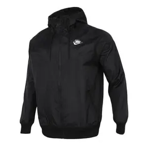 Nike Embroidered Logo Sports Woven Hooded Jacket - Black
