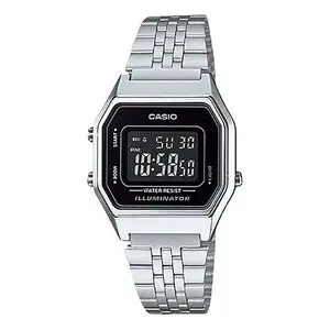 Casio Digital Watch With Stainless Steel Strap - Blacksilver