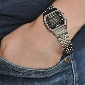 Casio Digital Watch With Stainless Steel Strap