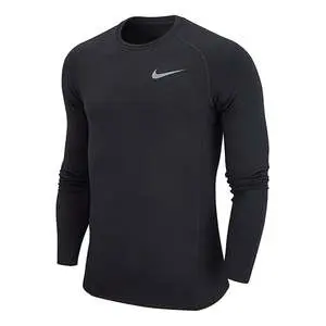Nike Round Neck Knit Long Sleeve T-shirt - Black