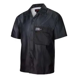 JORDAN Gradient Big Pocket Breathable Casual Short Sleeve Shirt Black - Multi-color