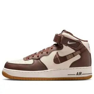 Nike Force 1 Mid "brown Plaid - Brown/cream