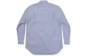 Play Comme Des Garcon Black Emblem Striped Button Down - Blue
