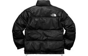 Supreme Fw17 X The North Face Leather Nuptse Jacket - Black