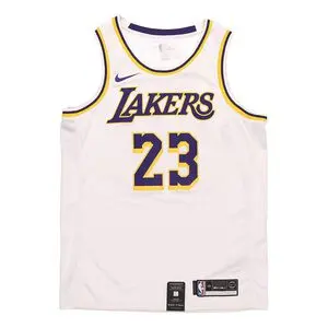 Nike Los Angeles Lakers Lebron James No. 23 Basketball Jersey - White