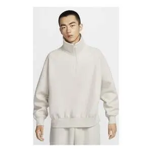 Nike Tech Futura Half Zip Sweatshirt - Beige