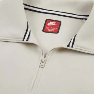 Nike Tech Futura Half Zip Sweatshirt - Beige