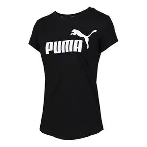 PUMA Sports Gym Printing Short Sleeve T-shirt - Black