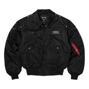 THUG CLUB X Alpha Industries Cwu 45/p Rivet Button Bomber Jacket - Black