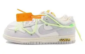 Nike Off-white X Dunk Low "lot 43 Of 50 - Sail/neutral Grey-barely Volt