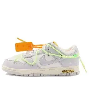 Nike Off-white X Dunk Low "lot 43 Of 50 - Sail/neutral Grey-barely Volt