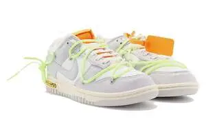 Nike Off-white X Dunk Low "lot 43 Of 50 - Sail/neutral Grey-barely Volt