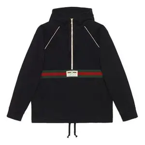 Gucci Cotton Jersey Sweatshirt With Web Detail - Black