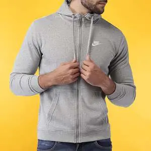 Nike Club French Terry Full House Hoodie Gray - Grey