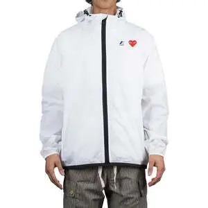 Play Comme Des Garcon X K-way Full Zip Jacket - White