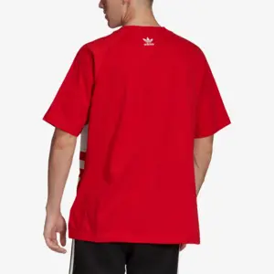 Adidas Originals Bg Trefoil Tee Large Logo Loose Short Sleeve - Red