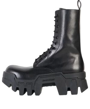 Balenciaga Bulldozer Lace Up Boot Vegetal Calfskin
