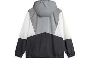 LI-NING Color Block Hooded Windbreaker Jacket - White/grey/black