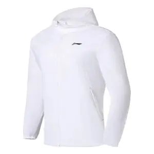 LI-NING Logo Running Windbreaker Jacket - White/black