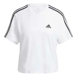Adidas Essentials 3-stripes Cropped T-shirt - White