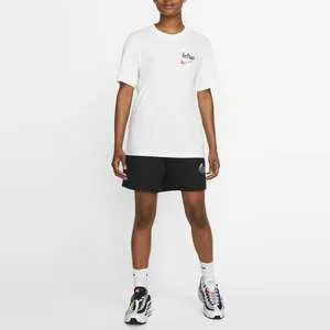 Nike Solid Color Printing Round Neck Short Sleeve White T-shirt