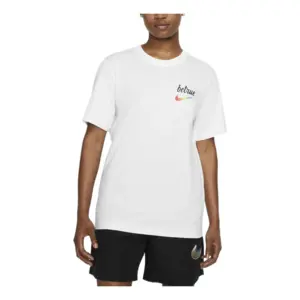 Nike Solid Color Printing Round Neck Short Sleeve White T-shirt - Default Color