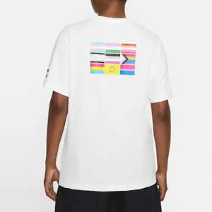 Nike Solid Color Printing Round Neck Short Sleeve White T-shirt