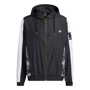 Adidas Originals Zipper Sports Hooded Jacket - Black