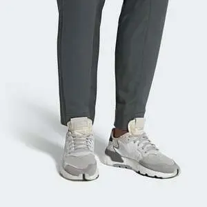 Adidas Nite Jogger "grey Pack Neutral White" Lace Up Sneakers - White/grey