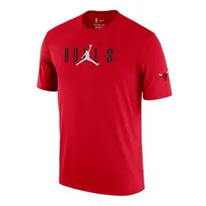 Nike Jordan Chicago Bulls Logo Alphabet Printing Pattern Sports Short Sleeve Red T-shirt - Default Color