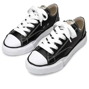 Mihara Yasuhiro Peterson Og Sole Leather Low Top Sneakers - Black/white