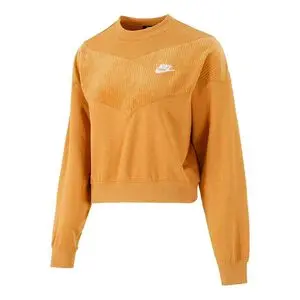Nike Heritage Crew Velour Plus Fleece Sweatshirt - Orange