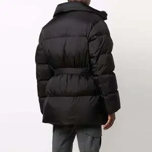 Off-White Puffer Down Jacket With Belt