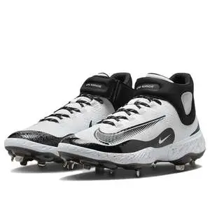 Nike Alpha Huarache Elite 4 Mid Baseball Cleats - White/black