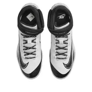 Nike Alpha Huarache Elite 4 Mid Baseball Cleats - White/black