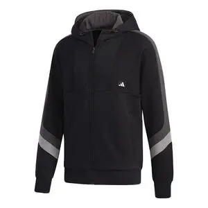 Adidas Colorblock Hooded Track Jacket - Black