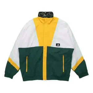 Adidas Colorblock Jacket With Logo Detail - Green