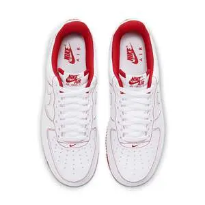 Nike Force 1 '07 "contrast Stitch" Low Top Sneakers - White/red