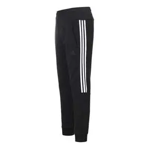 Adidas Casual Sports Bundle Feet Lacing Stripe Knit Long Pants - Black