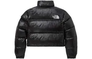 The North Face Cropped Puffer Jacket With Logo - Black