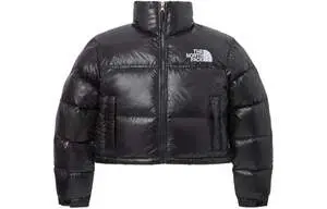 The North Face Cropped Puffer Jacket With Logo