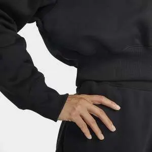 Nike Phoenix Fleece Half Zip Cropped Sweatshirt - Black
