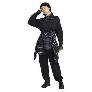 Nike Phoenix Fleece Half Zip Cropped Sweatshirt - Black