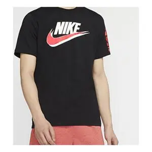 Nike Round Neck Athleisure Casual Sports Short Sleeve - Black