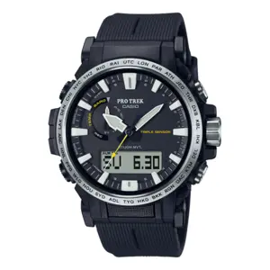 Casio Quartz Solar Powered Triple Sensor Watch - Black