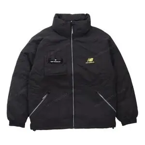 NEW BALANCE Logo Print Puffer Jacket - Black/white