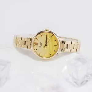 Casio Gold Tone Stainless Steel Watch With Gradient Dial And Sapphire Crystal