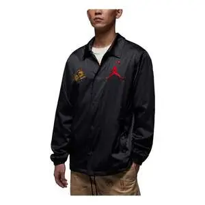 JORDAN Embroidered Coach Jacket - Black